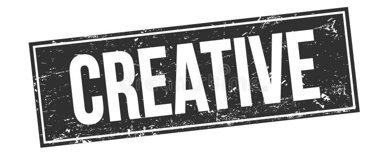 CREATIVE Text on Black Grungy Rectangle Stamp Stock Illustration ...