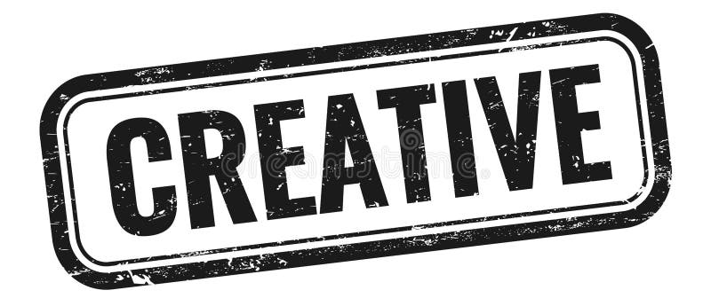 CREATIVE Text on Black Grungy Vintage Stamp Stock Illustration ...