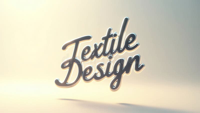 Creative Textile Design Typography Showcased Against a Soft Backdrop ...
