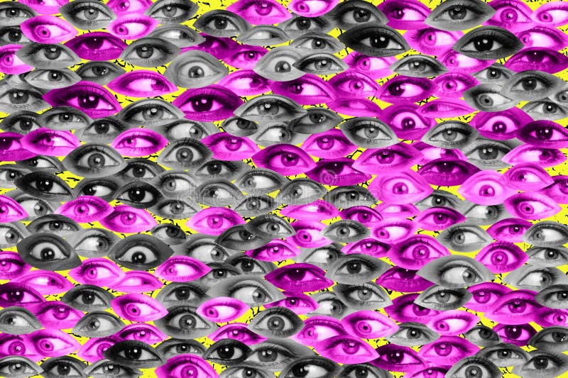 Creative Texture Graphics Collage Wallpaper with Many Multiple Eye ...
