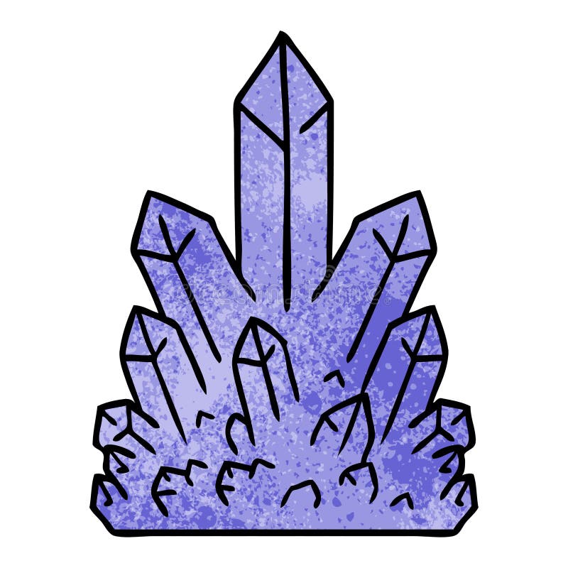 A Creative Textured Cartoon Doodle of Crystal Gems Stock Vector ...