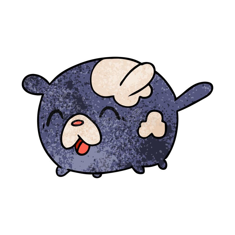 A Creative Textured Cartoon Kawaii Cute Patch Dog Stock Vector ...