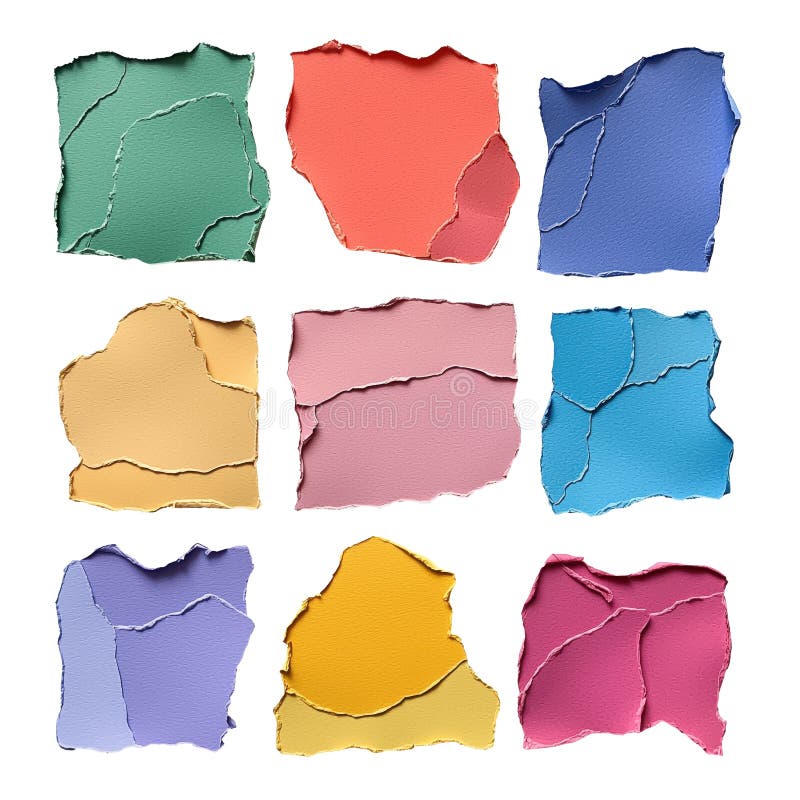 Creative Textured Paper Cuts with Rough Edges. Stock Illustration ...