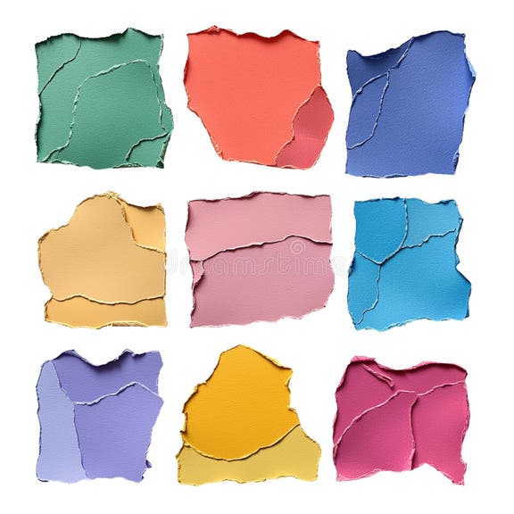 Creative Textured Paper Cuts with Rough Edges. Stock Illustration ...