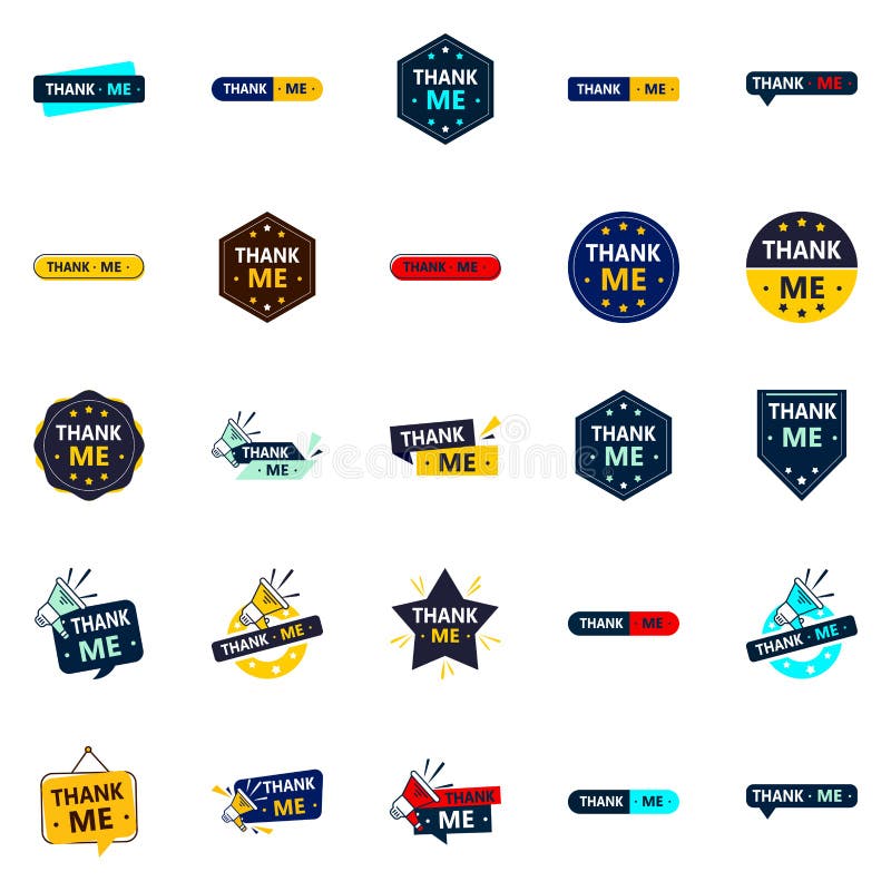 25 Creative Thank Me Banners To Show Your Appreciation Stock Vector ...