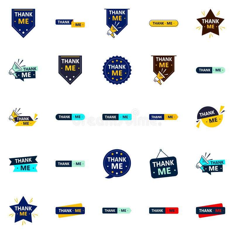 25 Creative Thank Me Banners To Show Your Appreciation Stock Vector ...