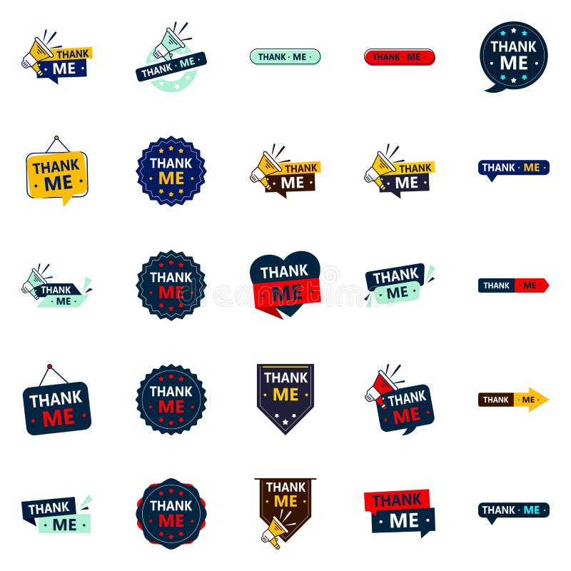 25 Creative Thank Me Banners To Show Your Appreciation Stock Vector ...