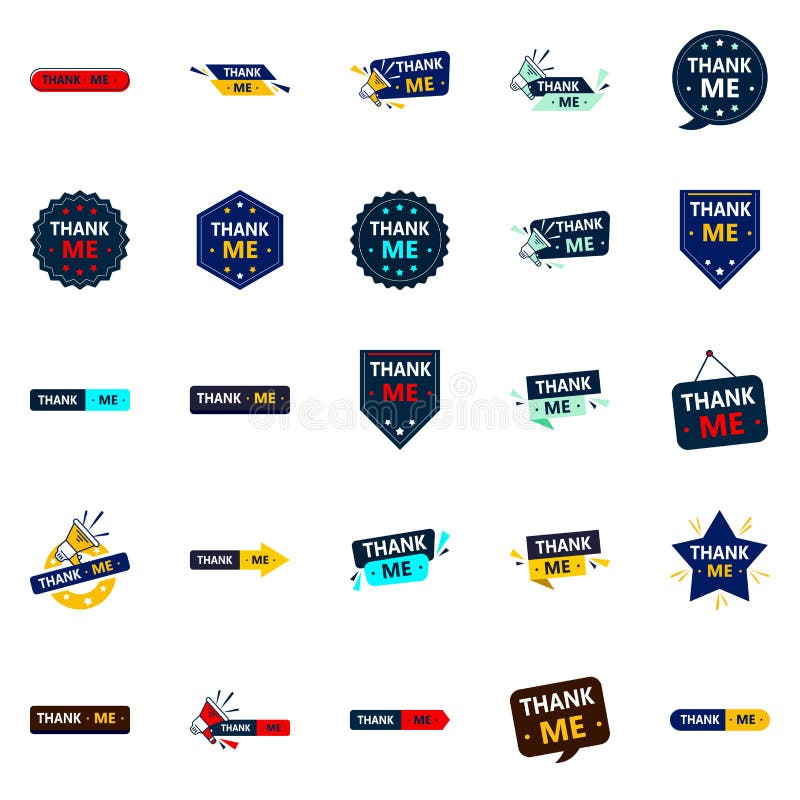 25 Creative Thank Me Banners To Show Your Appreciation Stock Vector ...
