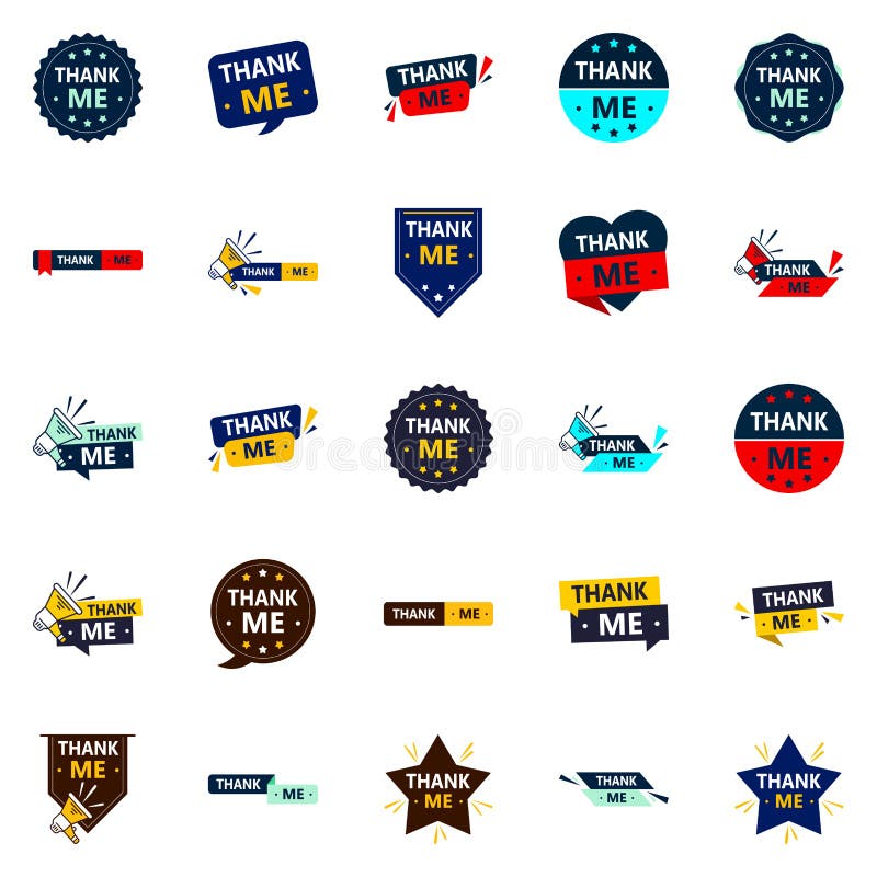 25 Creative Thank Me Banners To Show Your Appreciation Stock Vector ...