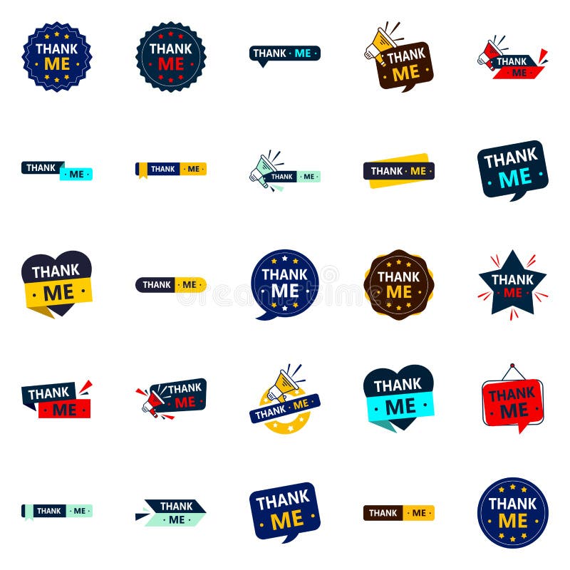 25 Creative Thank Me Banners To Show Your Appreciation Stock Vector ...