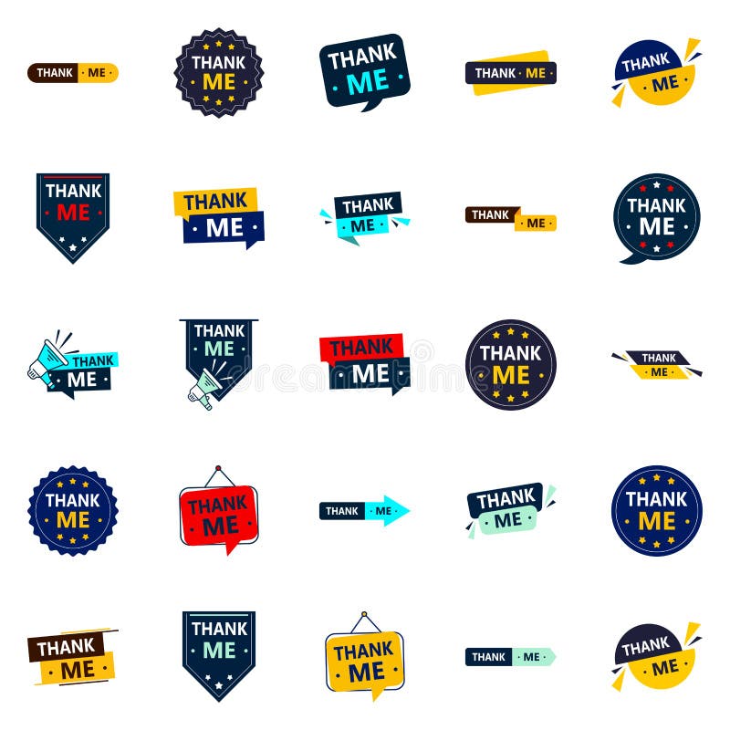 25 Creative Thank Me Banners To Show Your Appreciation Stock Vector ...
