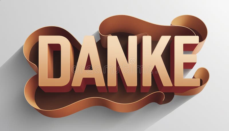 Creative Thank You Design with Flowing Ribbon and Shadow Effects Stock ...