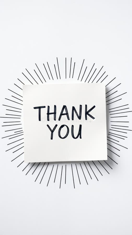 Creative Thank You Message with Sunburst Design on White Background in ...