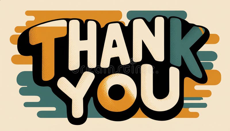 Creative Thank You Message with Vibrant Colors and Playful Typography ...