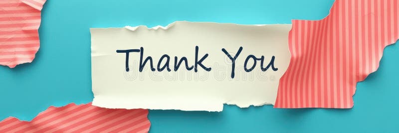 Creative Thank You Note with Torn Paper and Colorful Background for ...