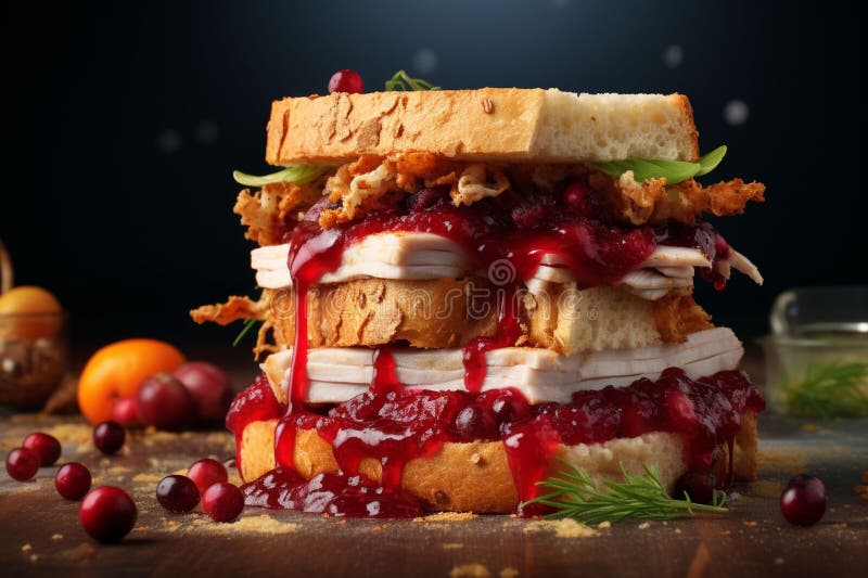 Creative Thanksgiving Sandwich with Layers of Stock Illustration ...