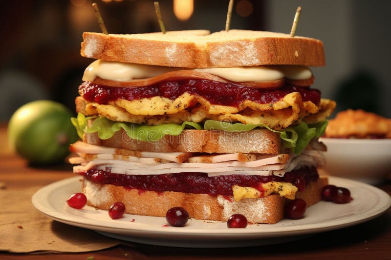 Creative Thanksgiving Sandwich with Layers of Stock Illustration ...