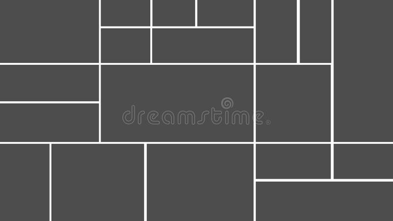 Creative Theme with 15 Part Rectangle Border Layout. Vector Collage ...