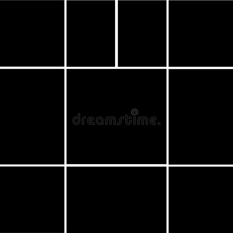 Creative Theme with 15 Part Rectangle Border Layout. Vector Collage ...