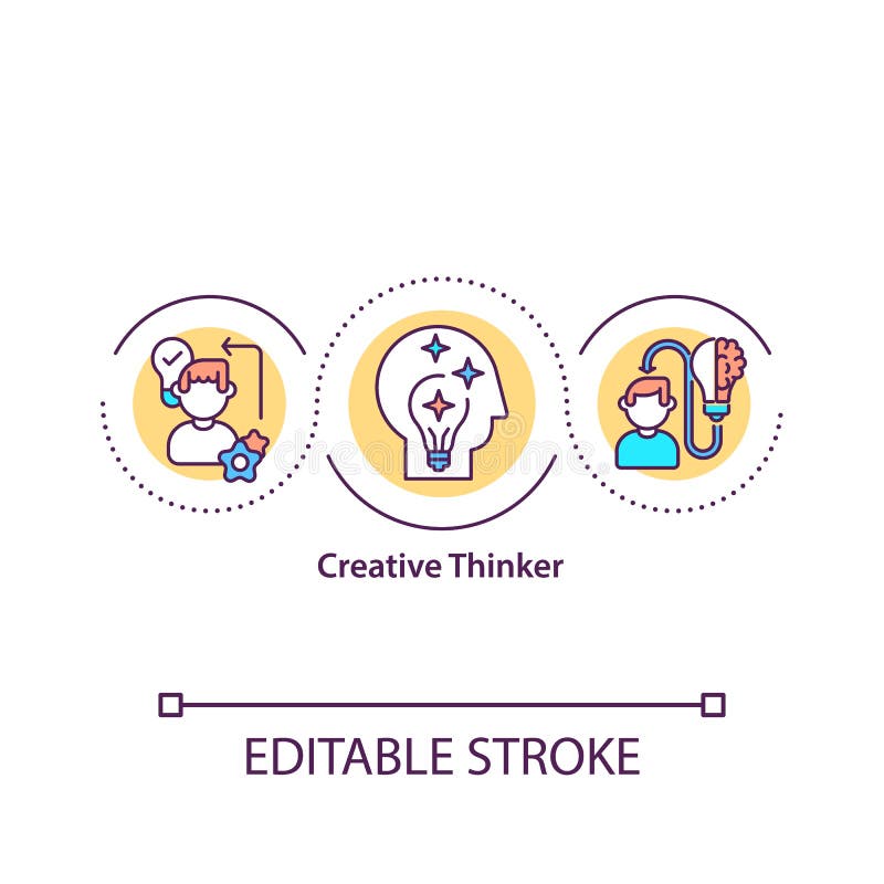 Creative Thinker Concept Icon Stock Vector - Illustration of notion ...