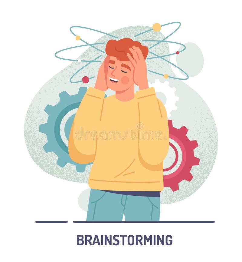 Creative Thinking and Brainstorming Stock Vector - Illustration of ...