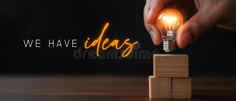 Creative Thinking Concept with Light Bulb and Wooden Blocks for Idea ...