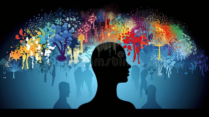 Creative Thinking and Creative Brain. Generative AI Illustration Stock ...