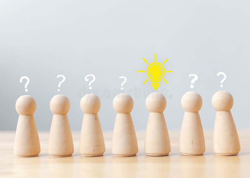 Creative Thinking Different New Idea Concept. Human Wood with Light ...