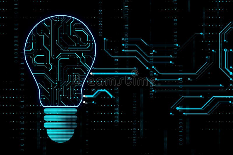 Creative Thinking and Digital Technology Concept with Blue Micro ...