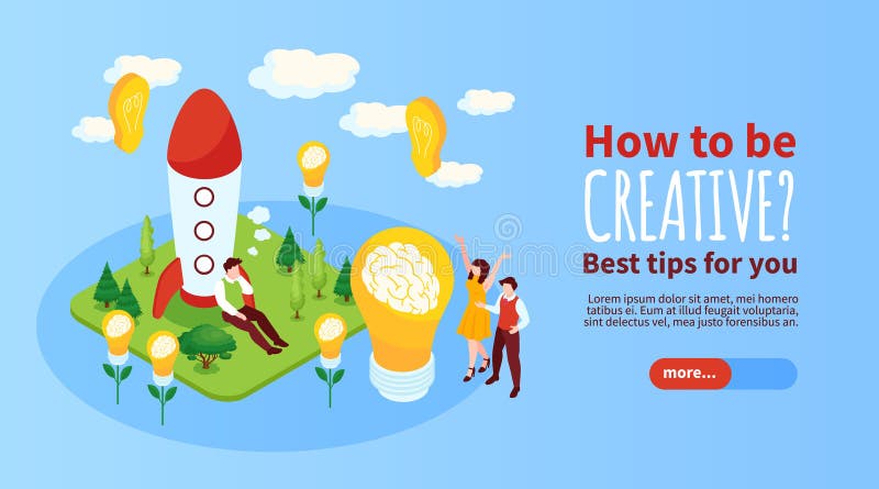 Creative Thinking Horizontal Banner Stock Vector - Illustration of mind ...