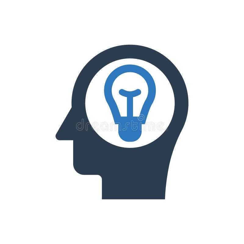 Creative Thinking Icon - Brainstorming Icon Stock Illustration ...