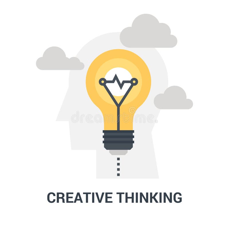 Creative Thinking Icon Concept Stock Vector - Illustration of brain ...