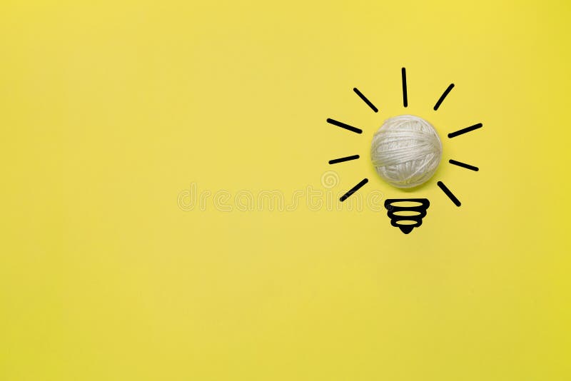 Creative Thinking Ideas and Innovation Concept. a Ball of White Threads ...