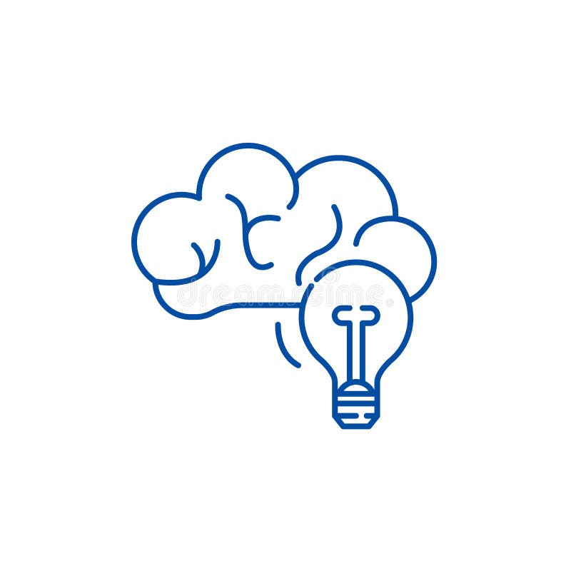 Creative Thinking Line Icon Concept. Creative Thinking Flat Vector ...