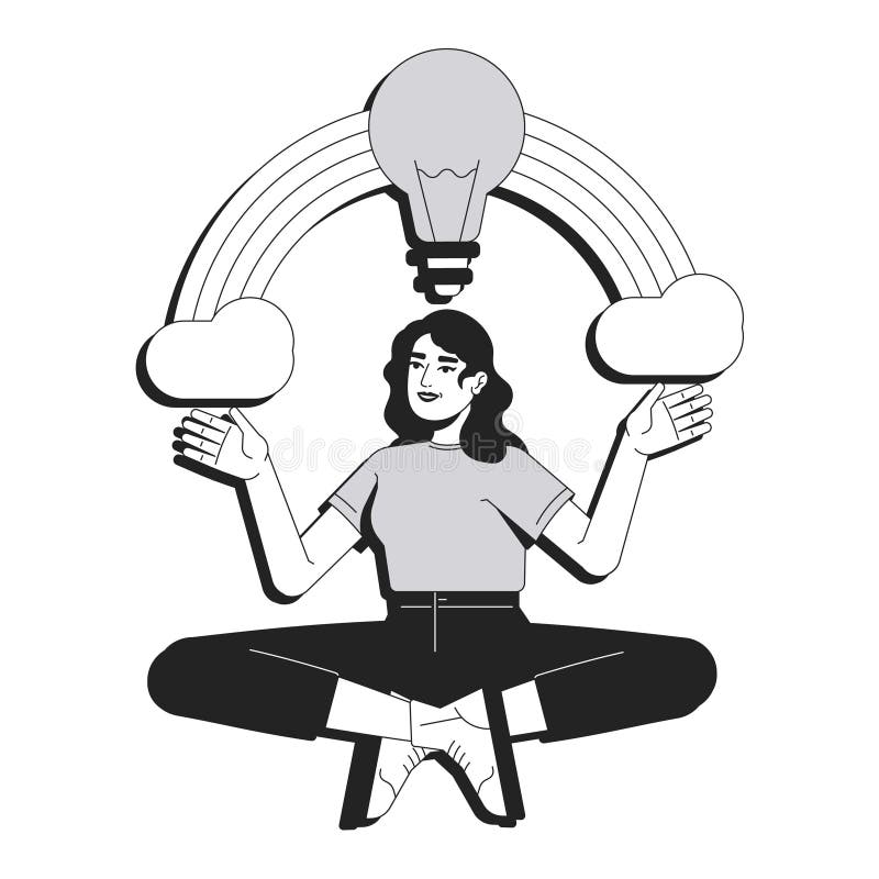 Creative Thinking Line Conceptual Illustration Stock Illustration ...