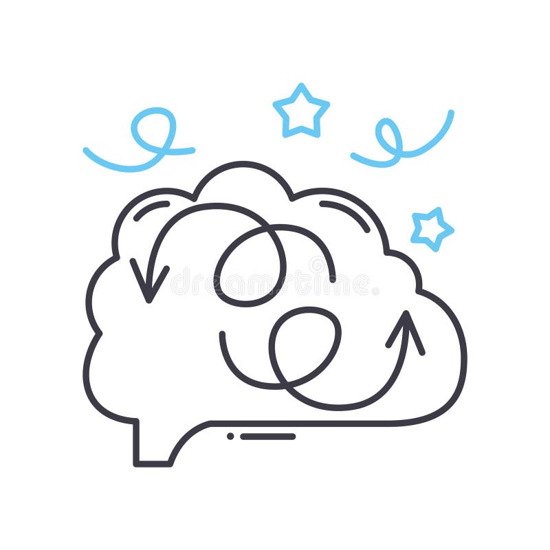 Creative Thinking Line Icon, Outline Symbol, Vector Illustration ...