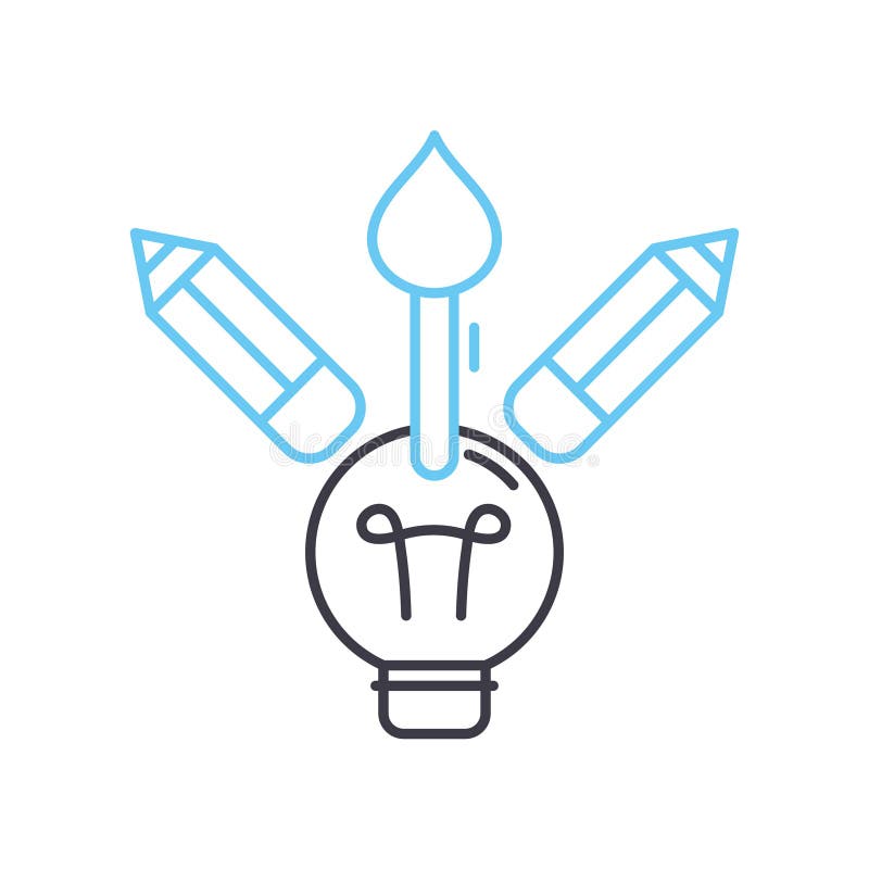 Creative Thinking Line Icon, Outline Symbol, Vector Illustration ...