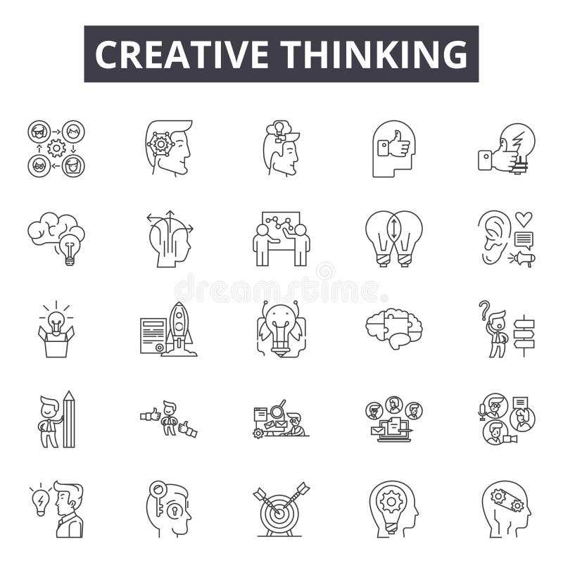 Creative Thinking Line Icons, Signs, Vector Set, Outline Illustration ...