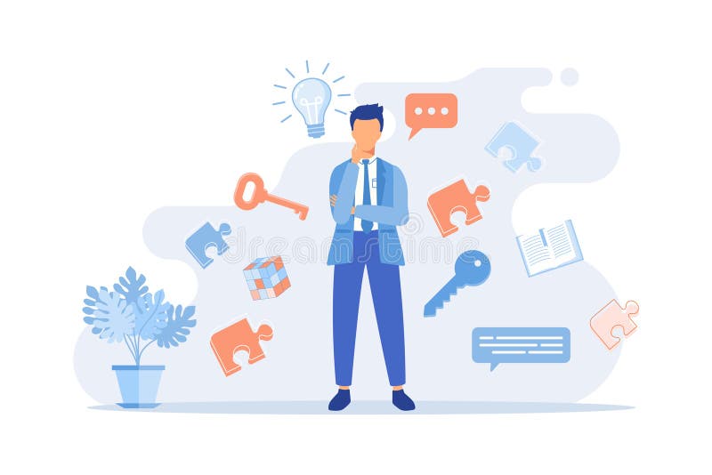 Creative Thinking. People with Different Mental Mindset Types or Model ...