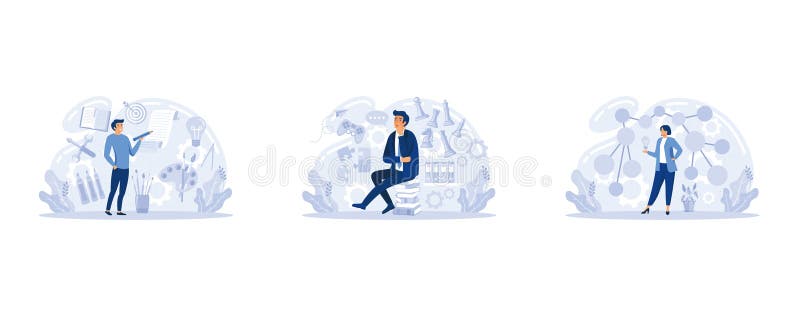 Creative Thinking. People with Different Mental Mindset Types or Model ...