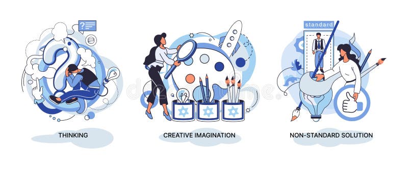 Creative Thinking. People Different Mental Mindset Types or Models ...