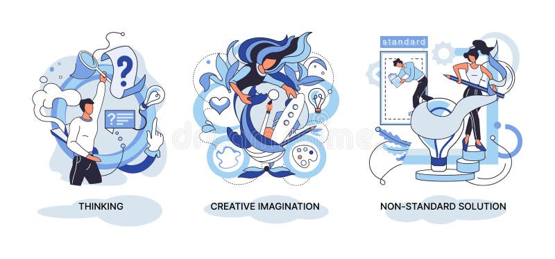 Creative Thinking. People Different Mental Mindset Types or Models ...