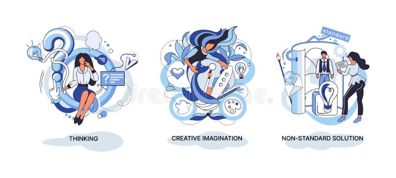 Creative Thinking. People Different Mental Mindset Types or Models ...