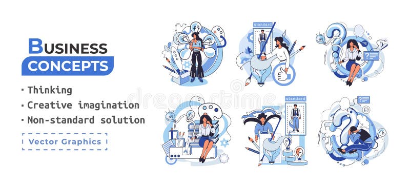 Creative Thinking. People Different Mental Mindset Types or Models ...