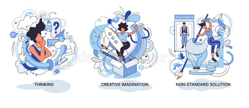 Creative Thinking. People Different Mental Mindset Types or Models ...