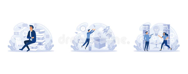 Creative Thinking. People with Different Mental Mindset Types or Models ...