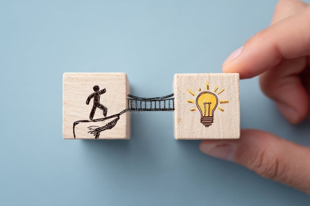 Creative Thinking and Progress Bridge Ideas, Forming a Connection ...