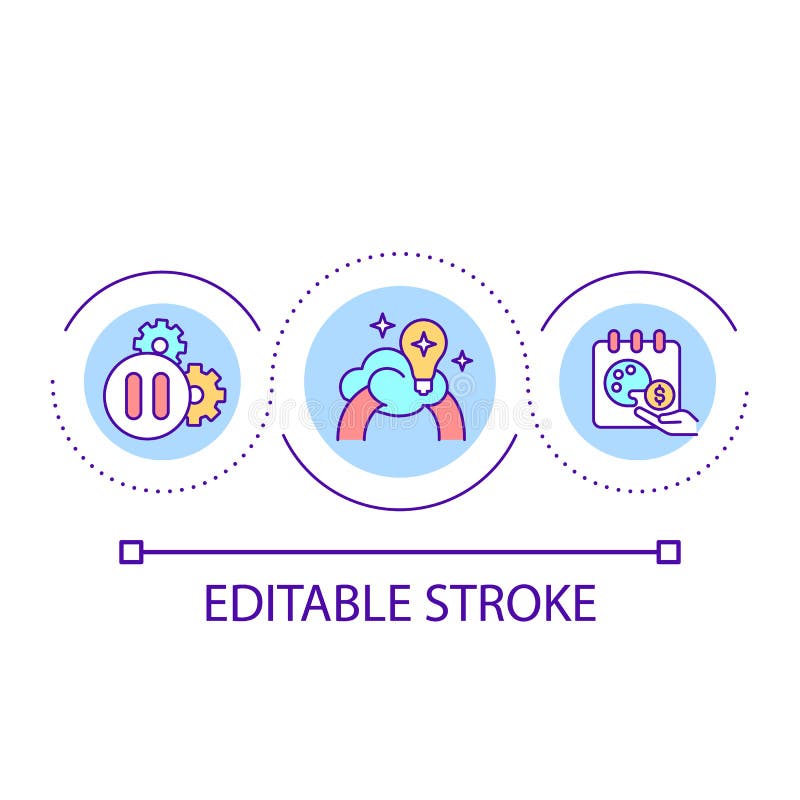 Creative Thinking for Success Loop Concept Icon Stock Vector ...