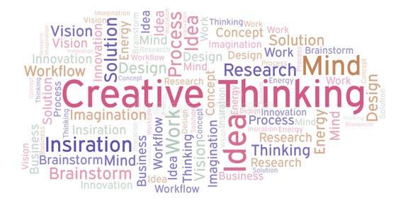 Creative Thinking Word Cloud, Made with Text only. Stock Illustration ...
