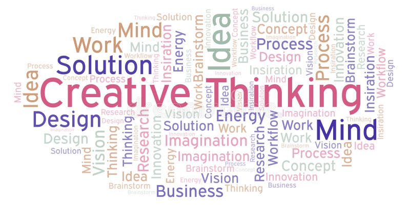 Creative Thinking Word Cloud, Made with Text only. Stock Illustration ...